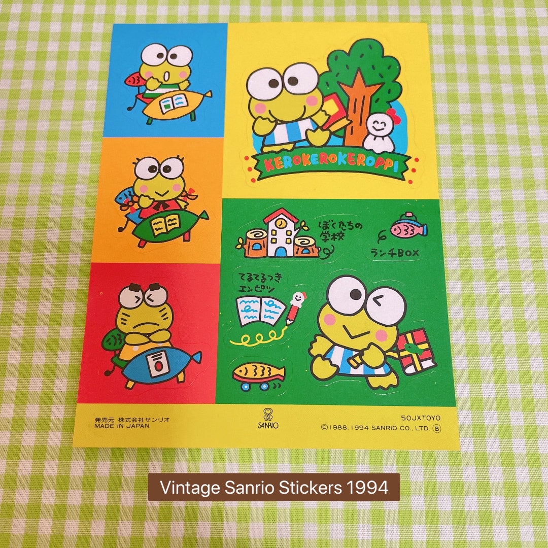 Vintage Sanrio Keroppi Sticker Sheet Sanrio Characters Kerokero Keroppi ...