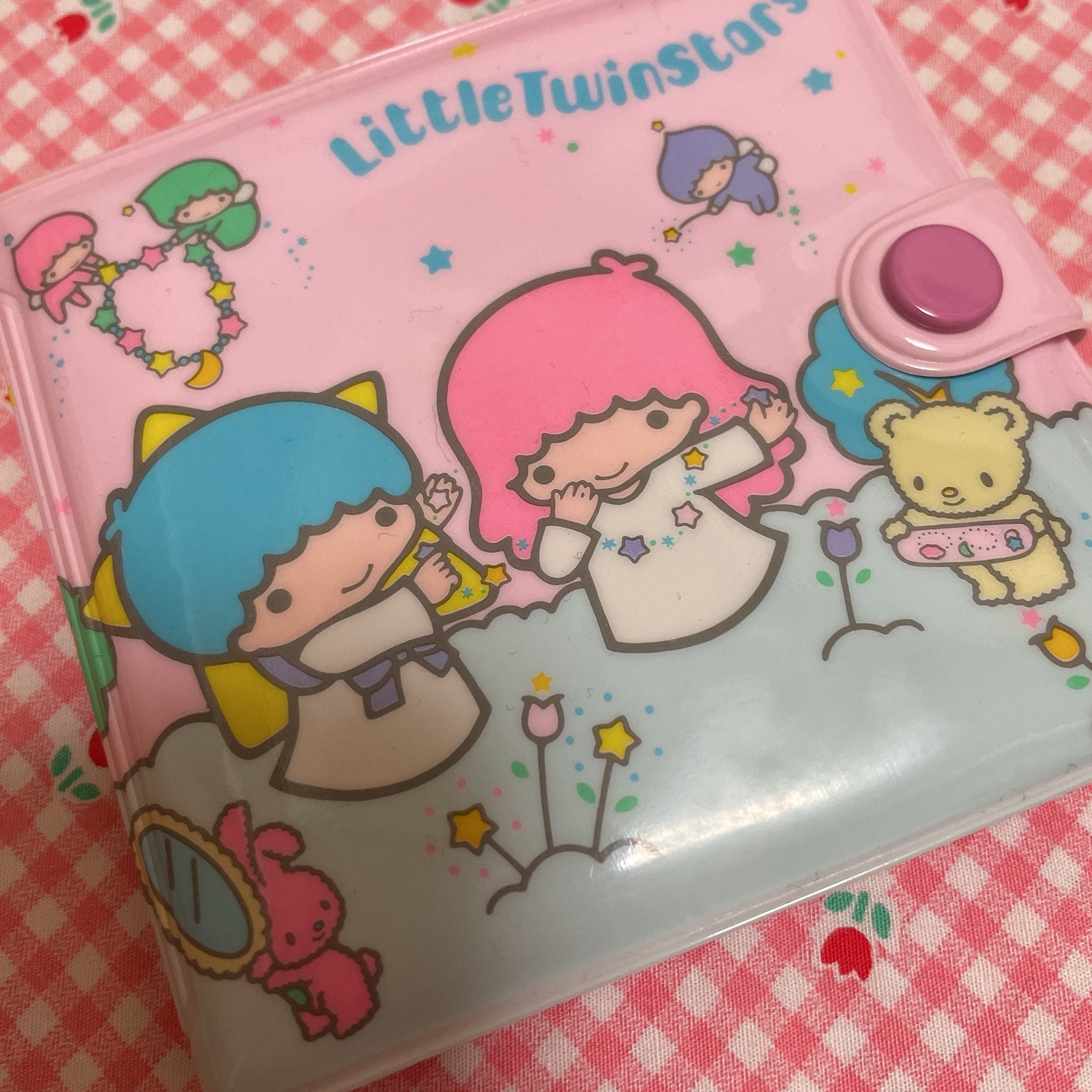 Vintage Little Twin Stars Pink Vinyl Wallet 1984 Old Sanrio Collectible ...