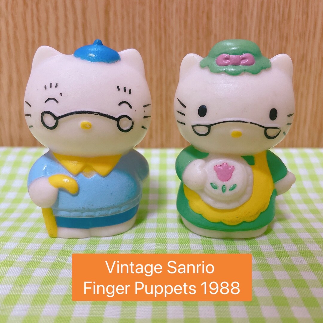 Vintage Sanrio Hello Kitty Grandpa and Grandma Finger Puppets Toy '80s ...