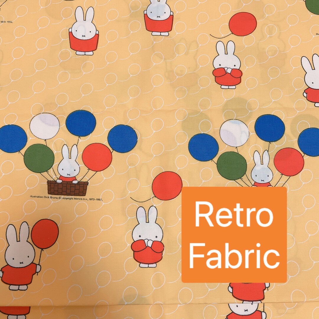 Large L78xw35 Retro Miffy Fabric Official Product Yellow Balloons ...