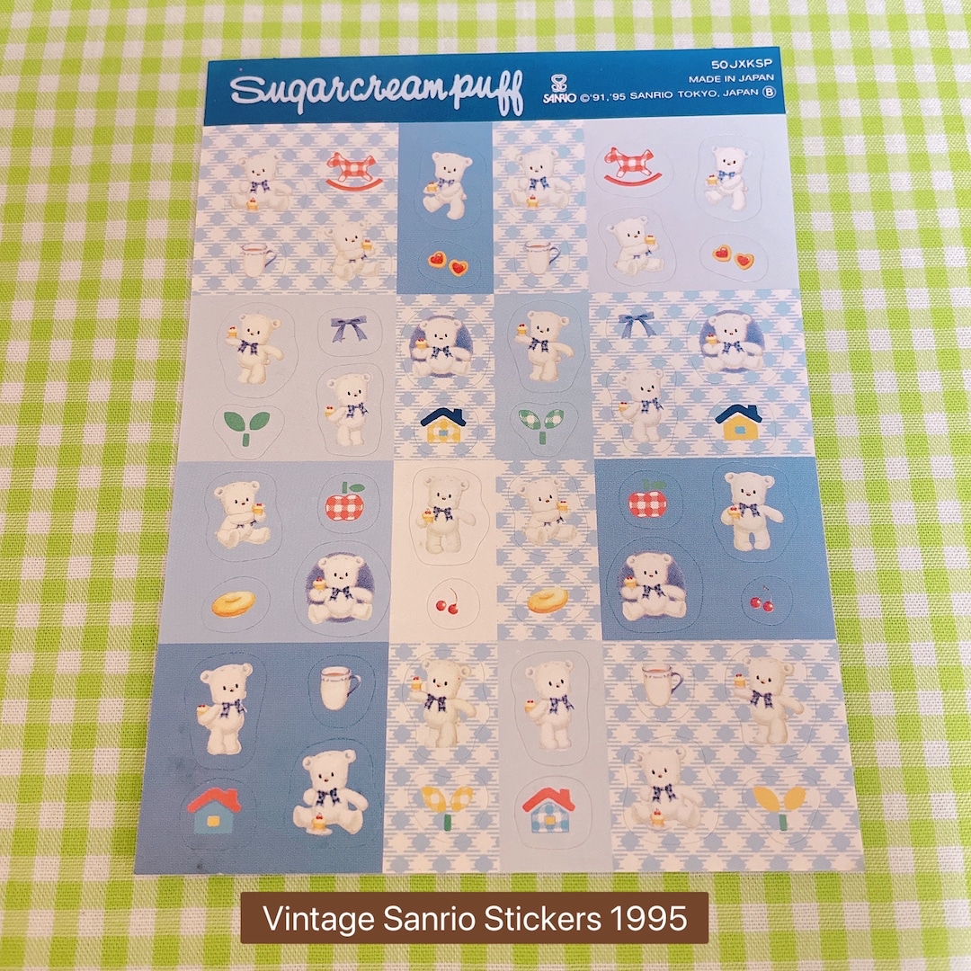 Vintage Sanrio Sugar Cream Puff Bear Sticker Sheet '90s Rare Find ...