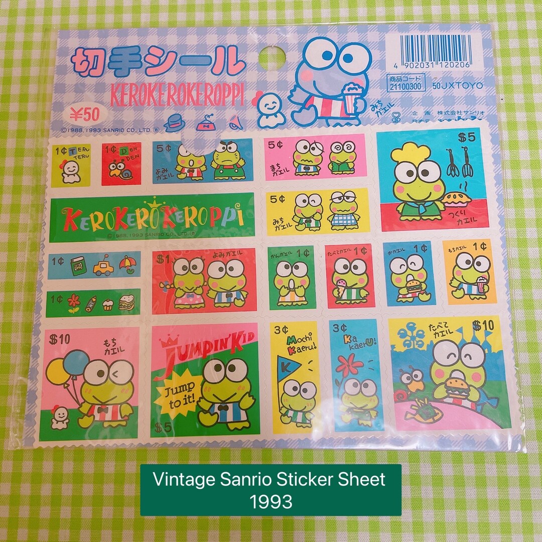 Vintage Keroppi Sticker Sheet | 1993 Sanrio Stationery - Etsy