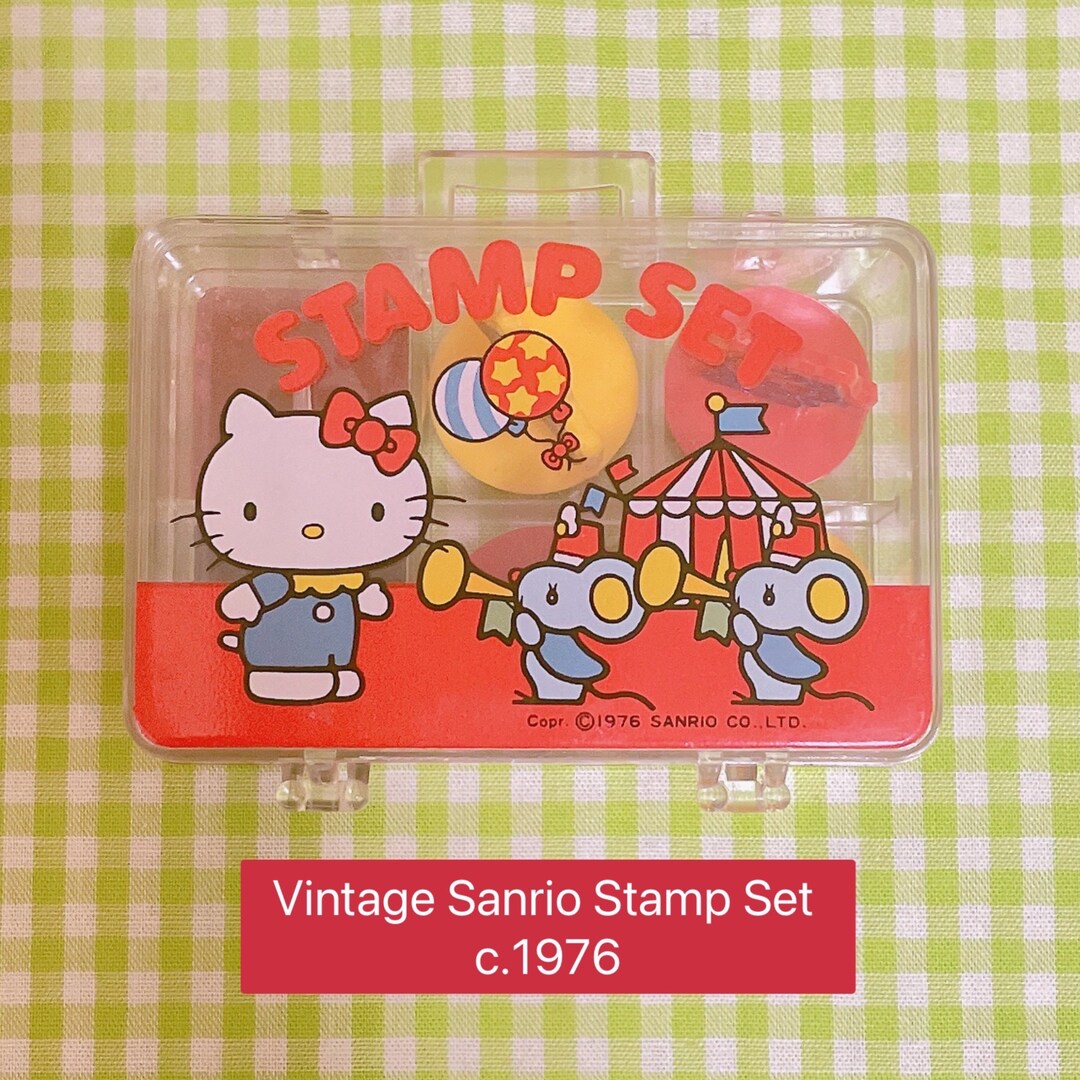 Vintage Sanrio Hello Kitty Stamp Set C.1976 Old Sanrio Rubber Stamps ...
