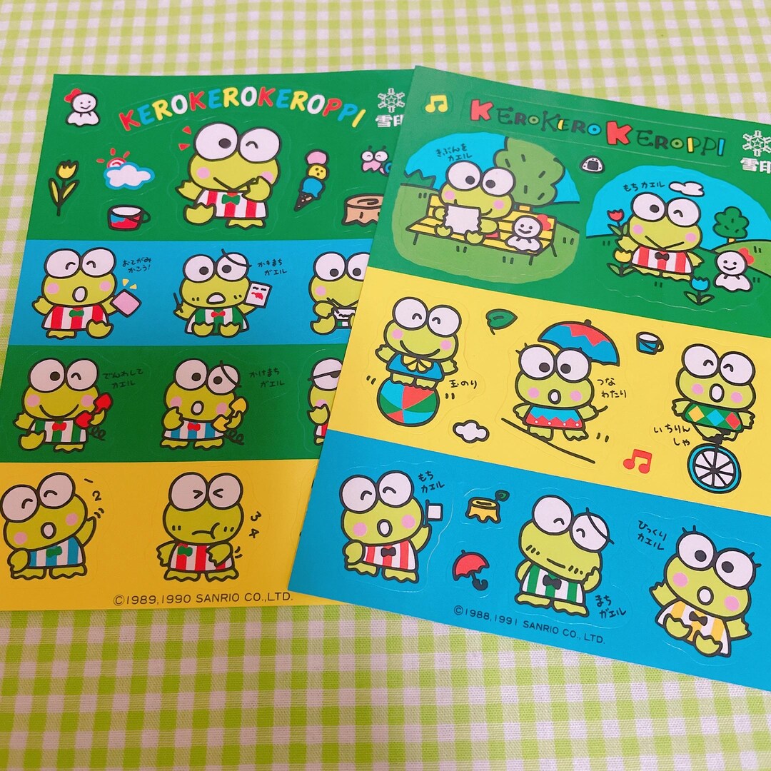 Vintage Sanrio Keroppi Sticker Sheet Set '90s | Sanrio Characters ...