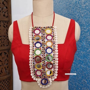 Saree Lehenga Blouse Made to Order Indian Designer Red Cotton Mirror ...
