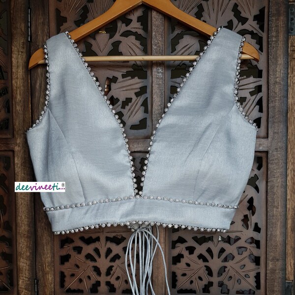 Silver Blouse - Etsy