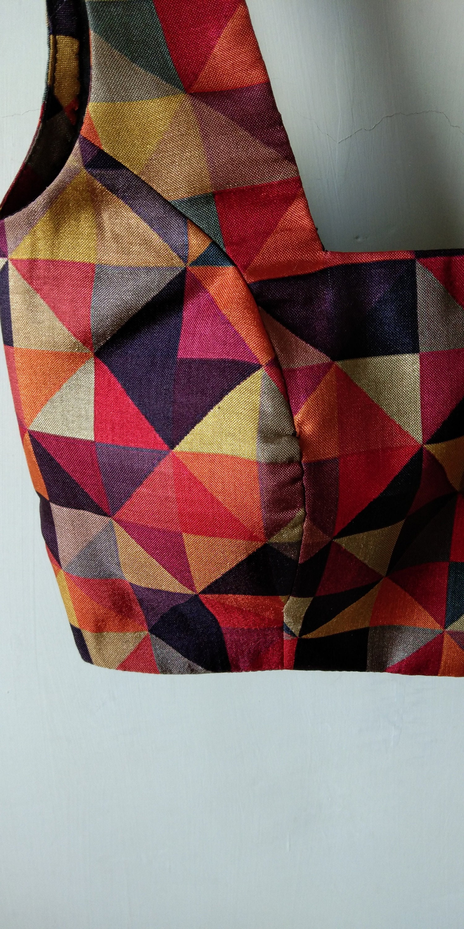 Made to Order Indian Khadi Silk Multicolor Geometric Printed | Etsy