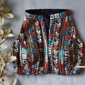 Made to Order Indian Designer Embroidered Black Multicolor - Etsy