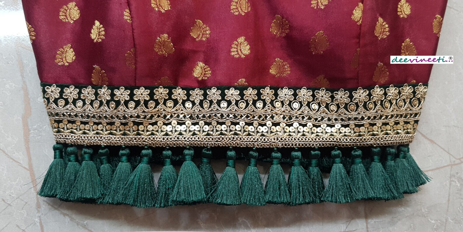 Made to Order Indian Designer Maroon Brocade Saree Lehenga - Etsy