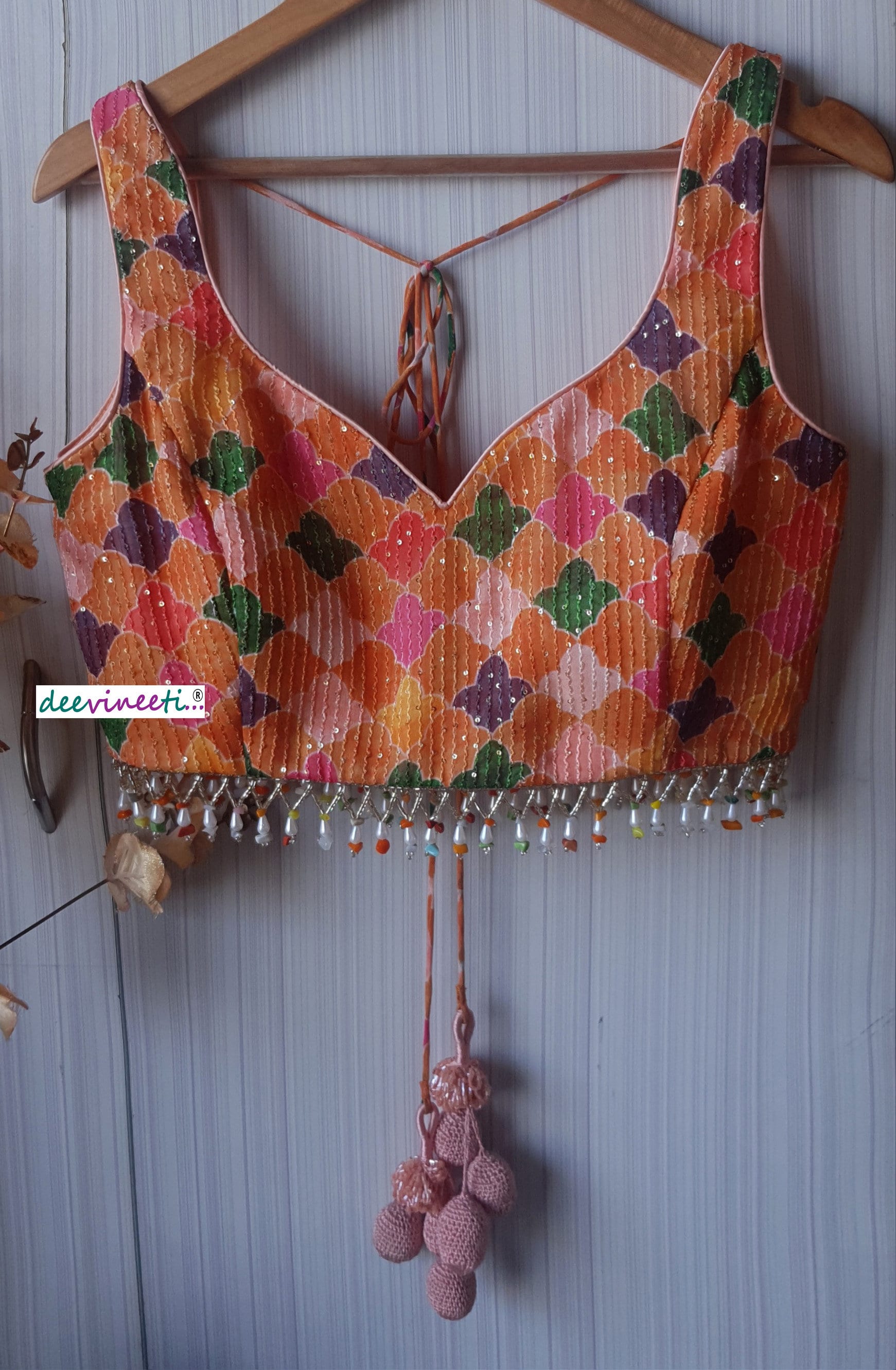 Made to Order Indian Multicolor Printed Sequins Embroidered | Etsy