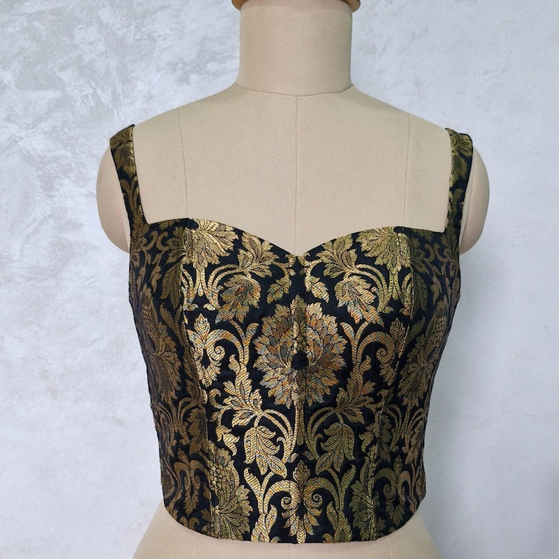 Black Corset Blouse Saree - Etsy