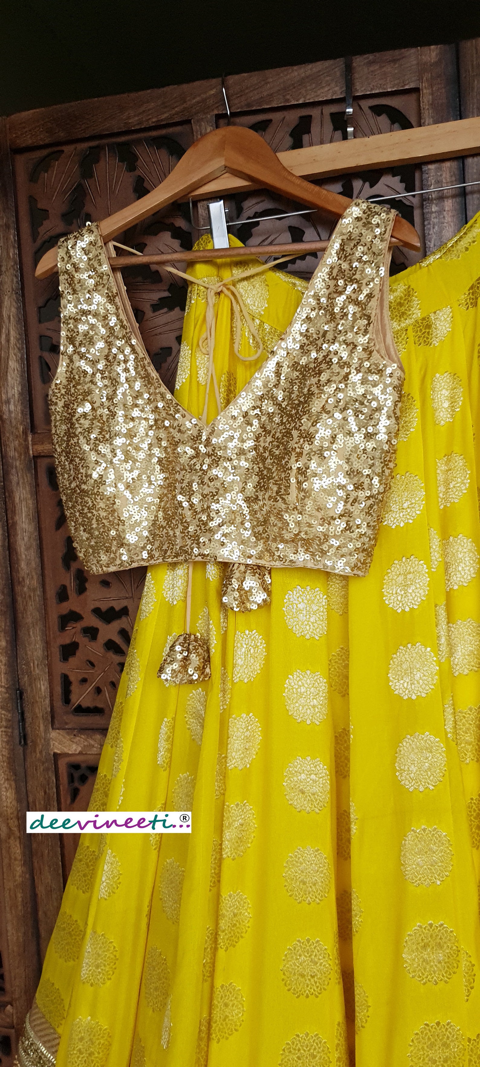 Made to Order Indian Designer Yellow Brocade Silk Designer - Etsy