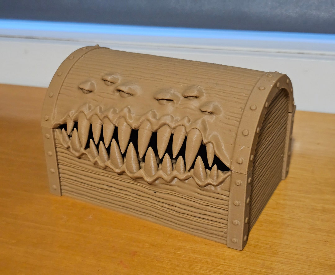 Mimic Dice Chest D&D Unpainted Gift Box Tower Mini Holder Character ...