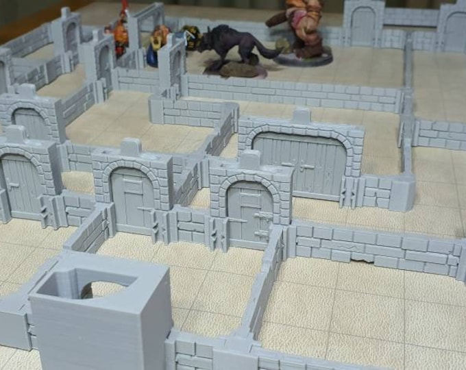 D&D Dungeon Walls Diamondlock Modular Low Brick Dnd 3d Printed - Etsy
