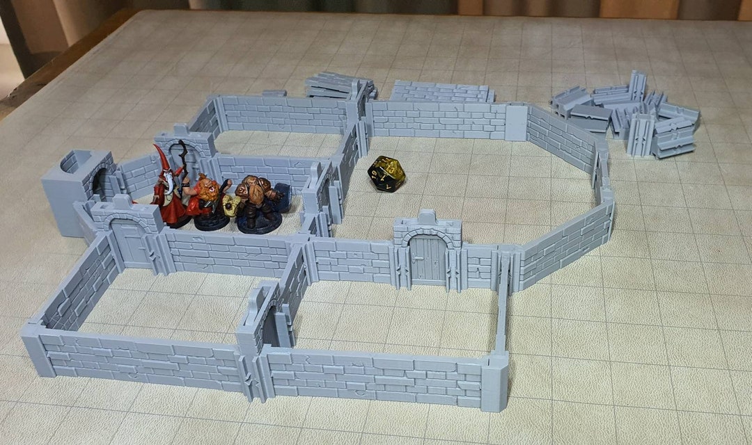 Diamondlock D&D Dungeon Walls Starter Pack 25mm High Dungeons and ...