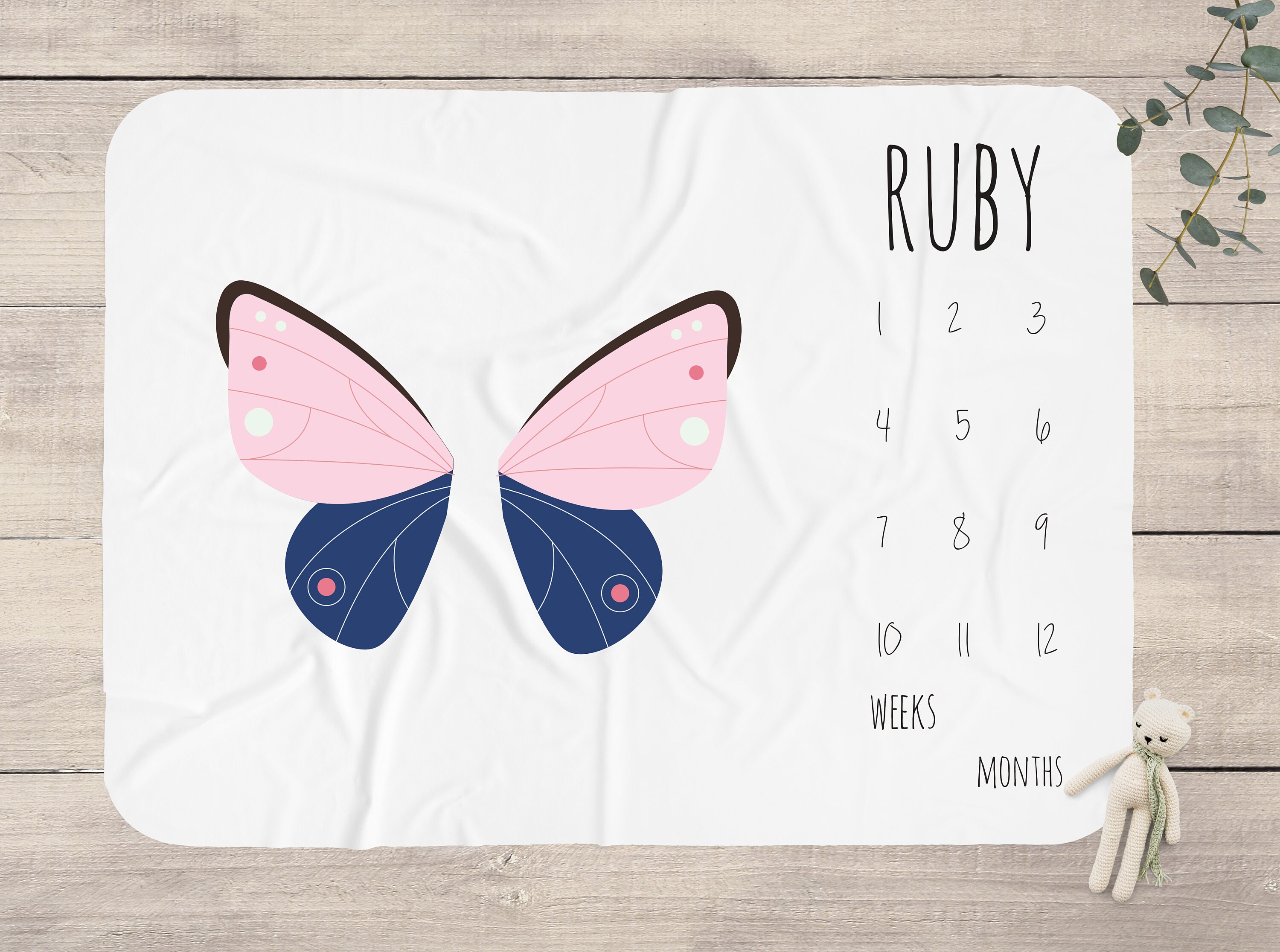 Baby Milestone Blanket Milestone Mat for Girl Baby Girl Age | Etsy