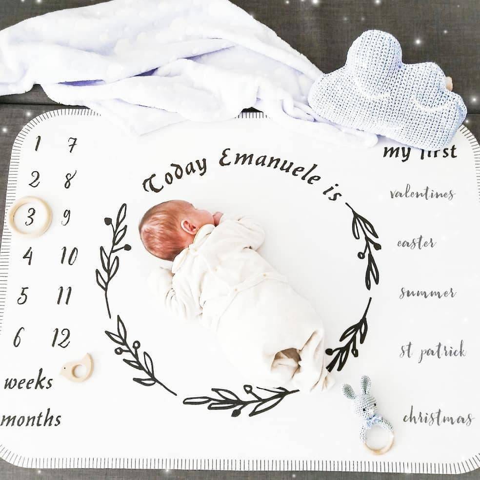 Wreath Milestone Blanket Baby Age Blanket Milestone Mat - Etsy UK