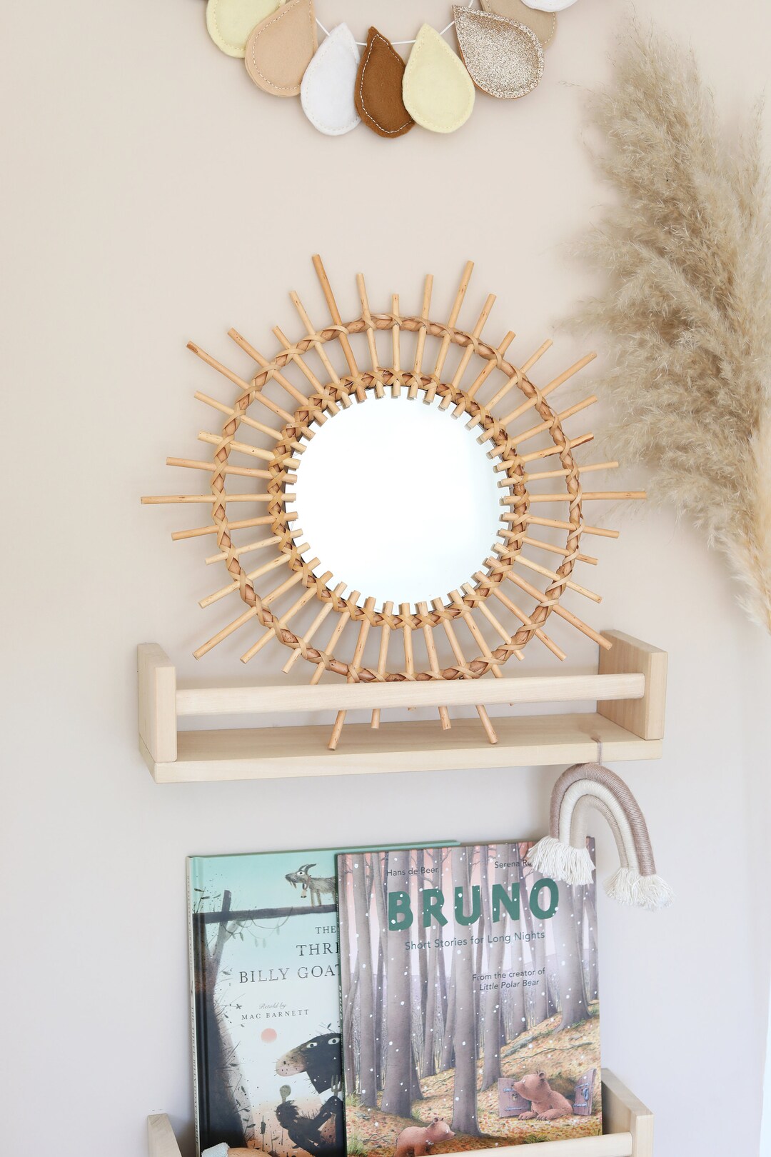 Sun Mirror, Rattan Mirror, Decorative Mirror, Boho Mirror, Bamboo ...