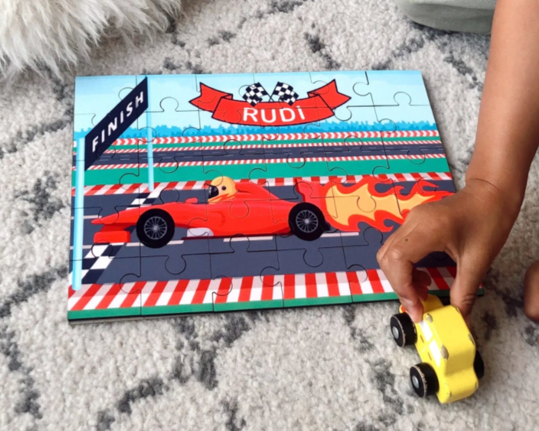 Children Name Puzzle, Race Car Puzzle, Christmas Stocking Filler for ...
