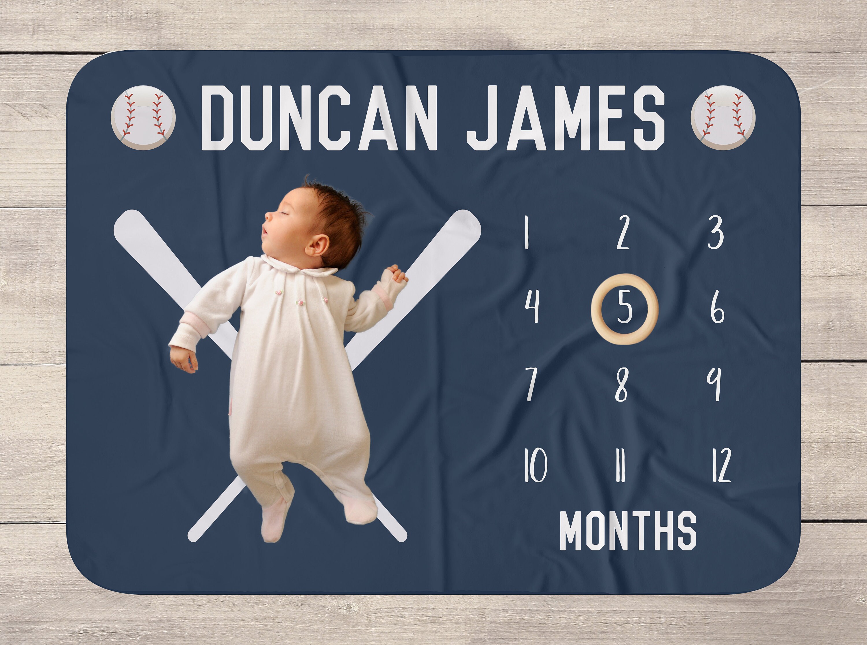 Baseball Milestone Blanket Monthly Growth Tracker Sports | Etsy