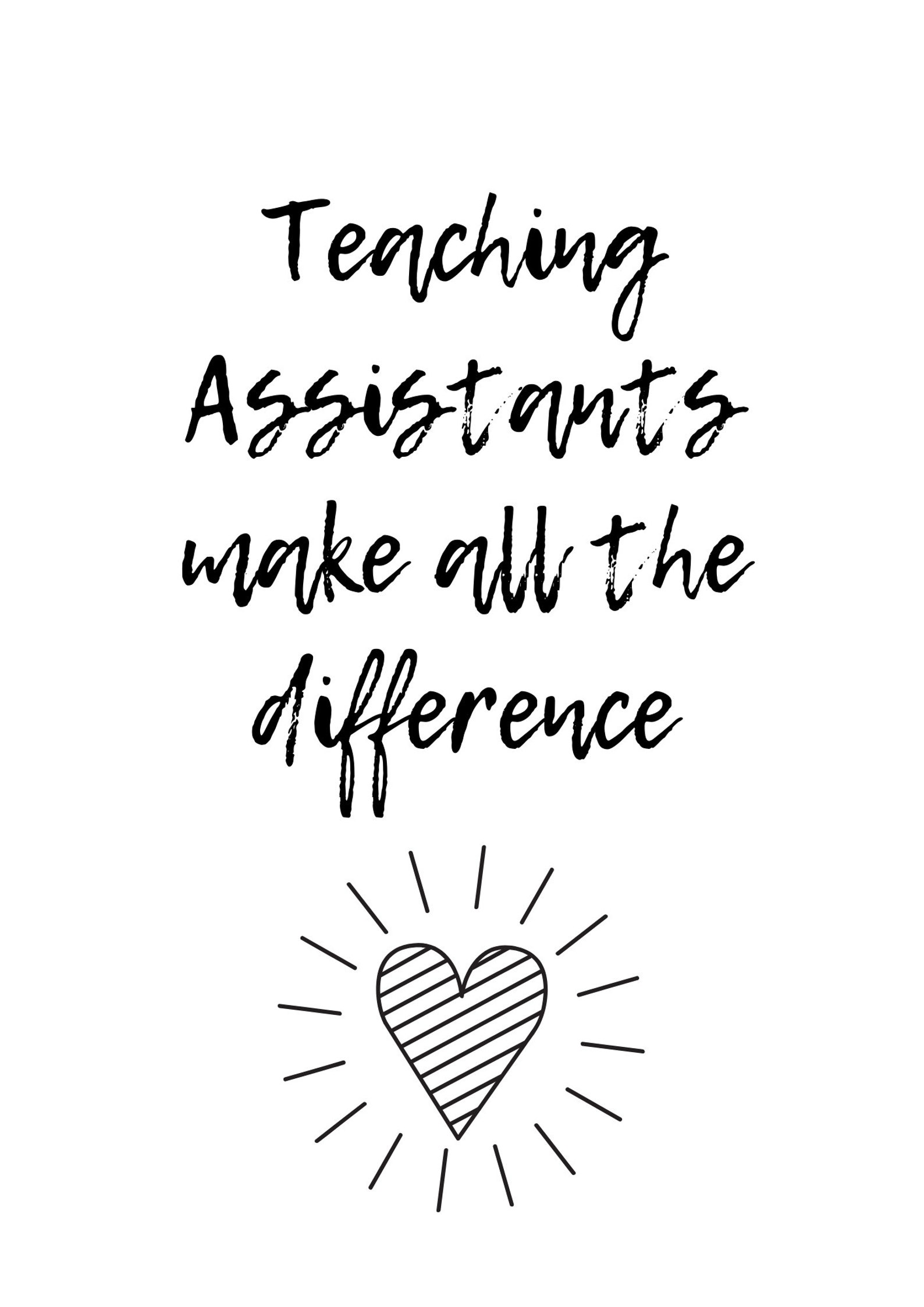 A4 Teaching Assistants instant downloadable wall art black | Etsy