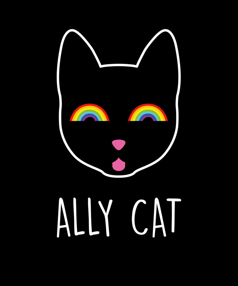 Ally Cat Shirt - Ally AF Shirt - Purride Shirt - LGBT Ally Shirt - LGBT ...