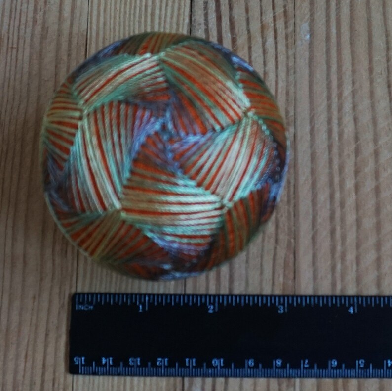 Temari ball traditional Japanese swirl multicolored embroidery | Etsy