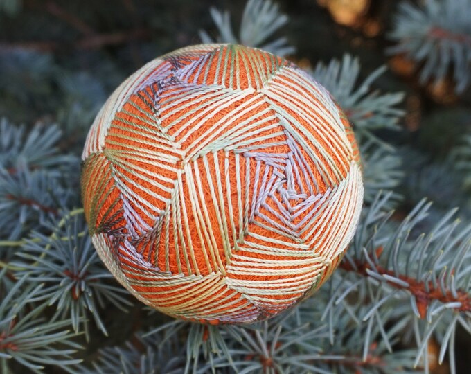 Temari Ball Traditional Japanese Swirl Multicolored Embroidery - Etsy