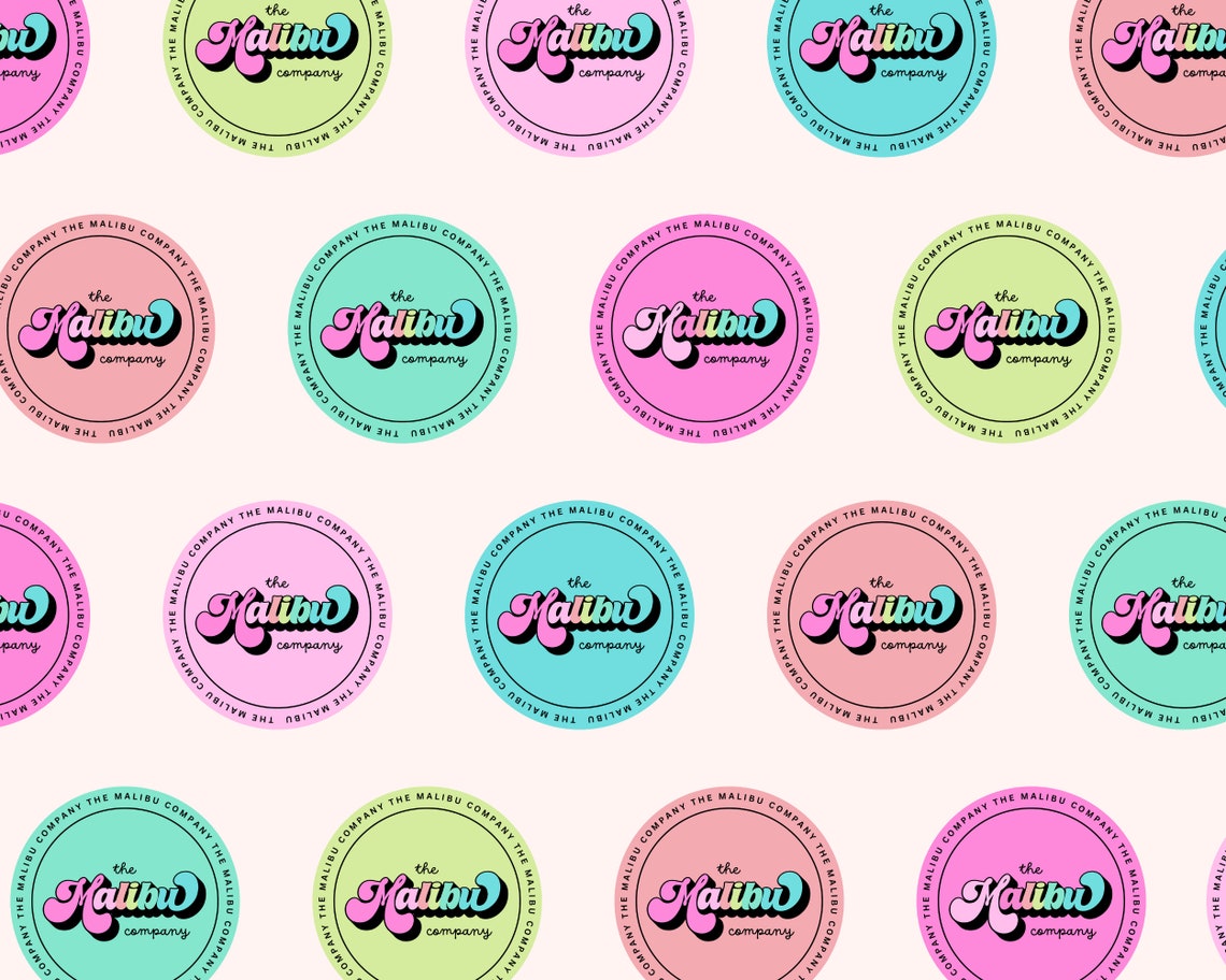 Retro Logo Design, Colorful Logo Template, Canva Logo Template, Bright ...