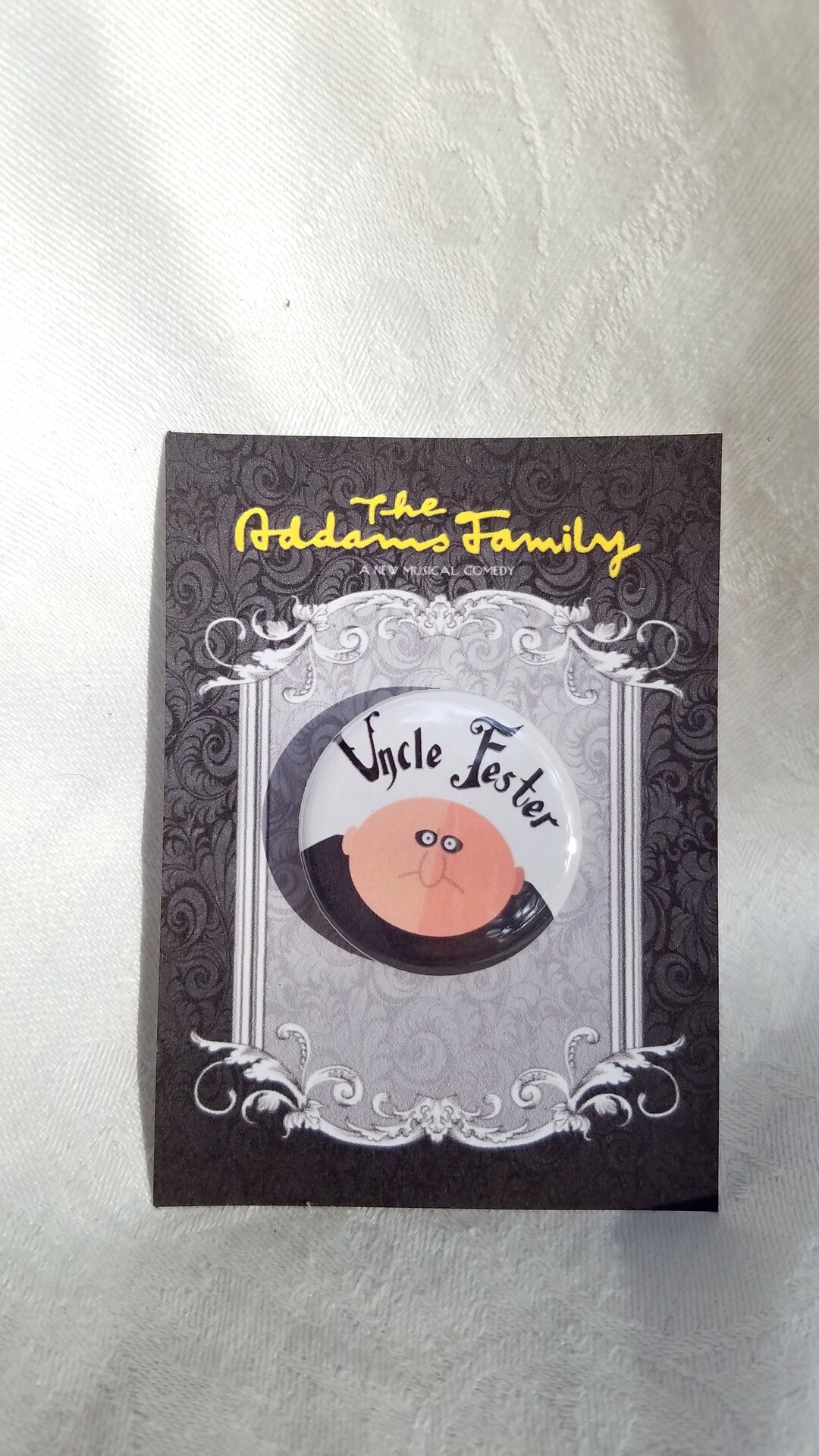 Uncle Fester Addams Family Pin Cast Gift Opening Night - Etsy