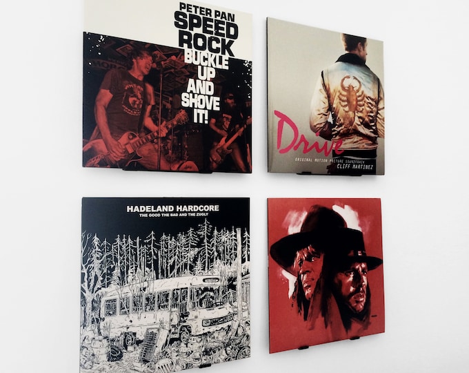 4X Vinyl Record Wall Mount (set of 4 Pieces) LP Display, Vinyl Halter ...