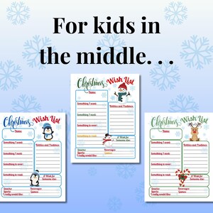 Printable Christmas Wishlists for Family Gift Planning (digital ...