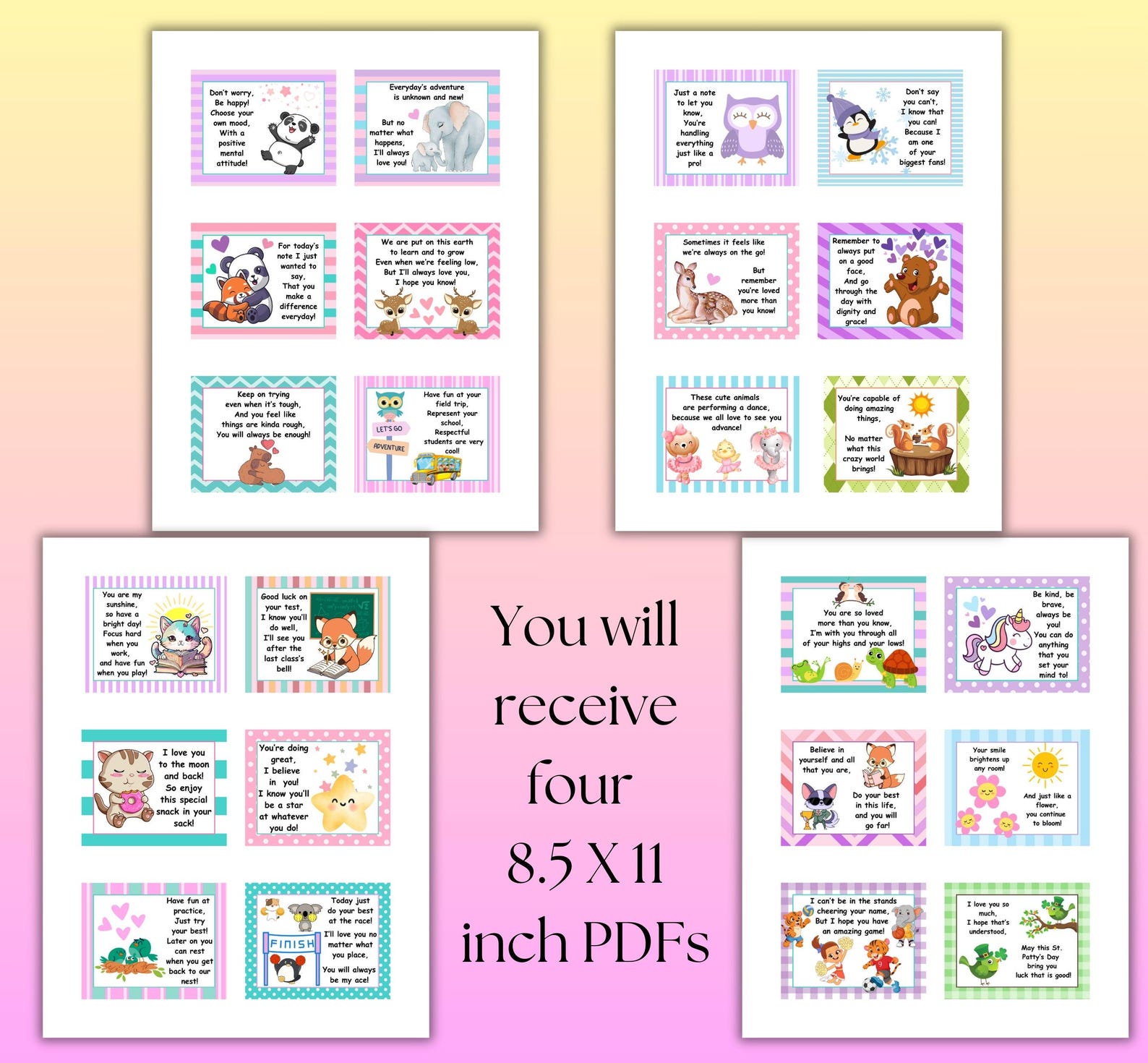 Lunch Box Notes for Girls: Rhyming Affirmations (digital Download) - Etsy