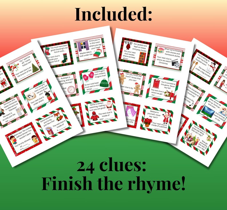 Christmas Scavenger Hunt for Kids Activity Games for the Holiday ...