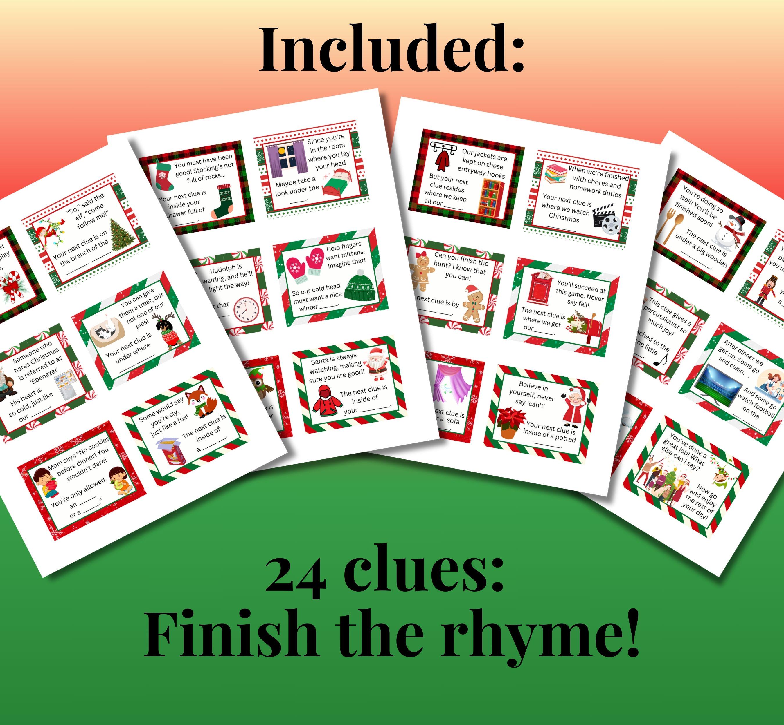 Christmas Scavenger Hunt for Kids Activity Games for the Holiday ...