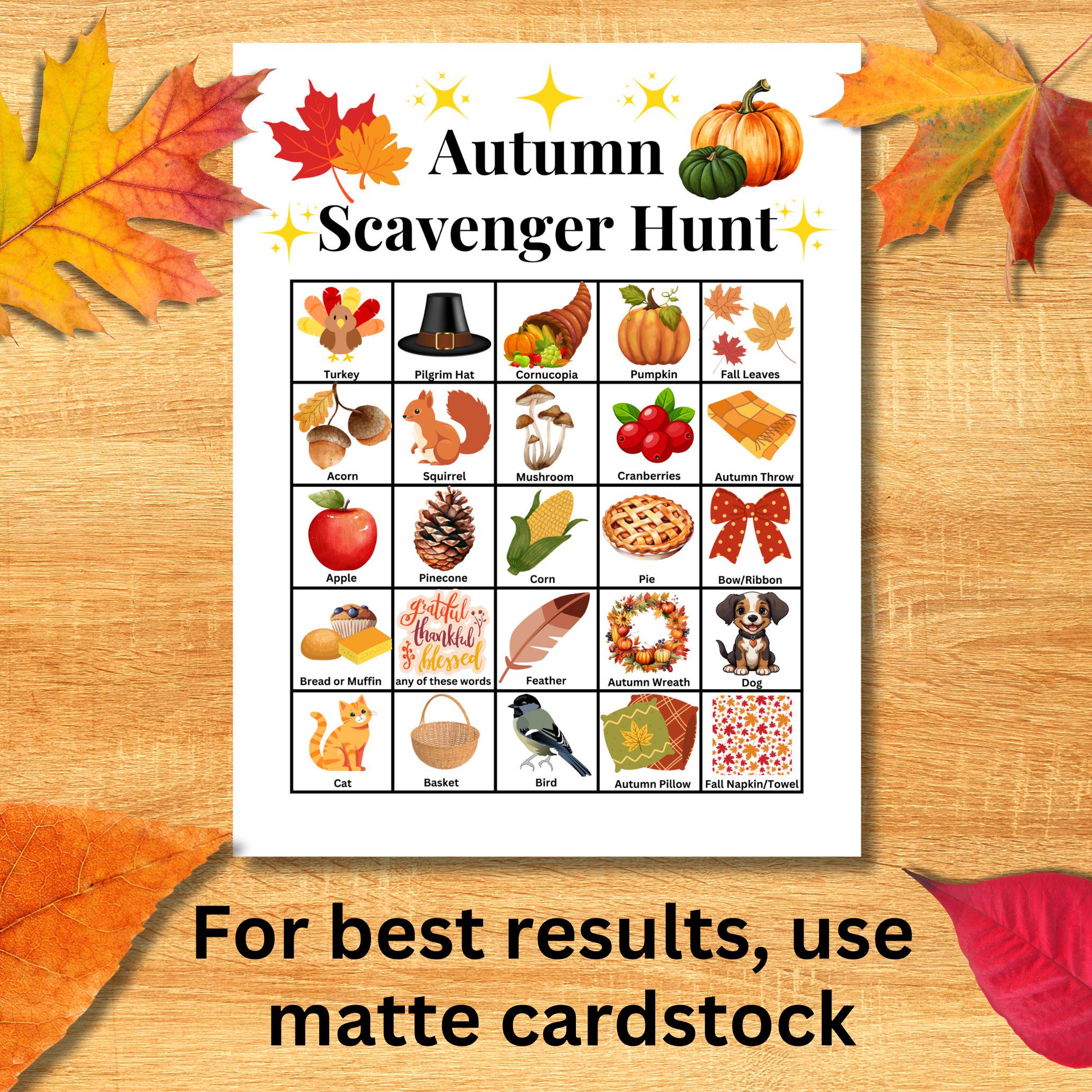Autumn Scavenger Hunt Game for Young Children Little Kid's Activity ...
