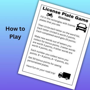 Printable License Plate Game: Fun Road Trip Activity (digital Download ...