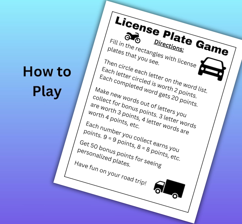 Printable License Plate Game, A Fun Game for Road Trips, Educational ...