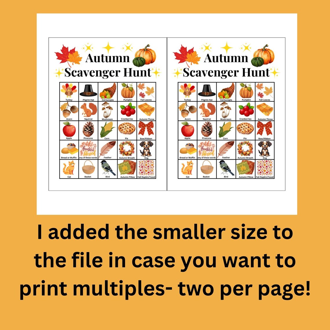 Autumn Scavenger Hunt Game for Young Children Little Kid's Activity ...