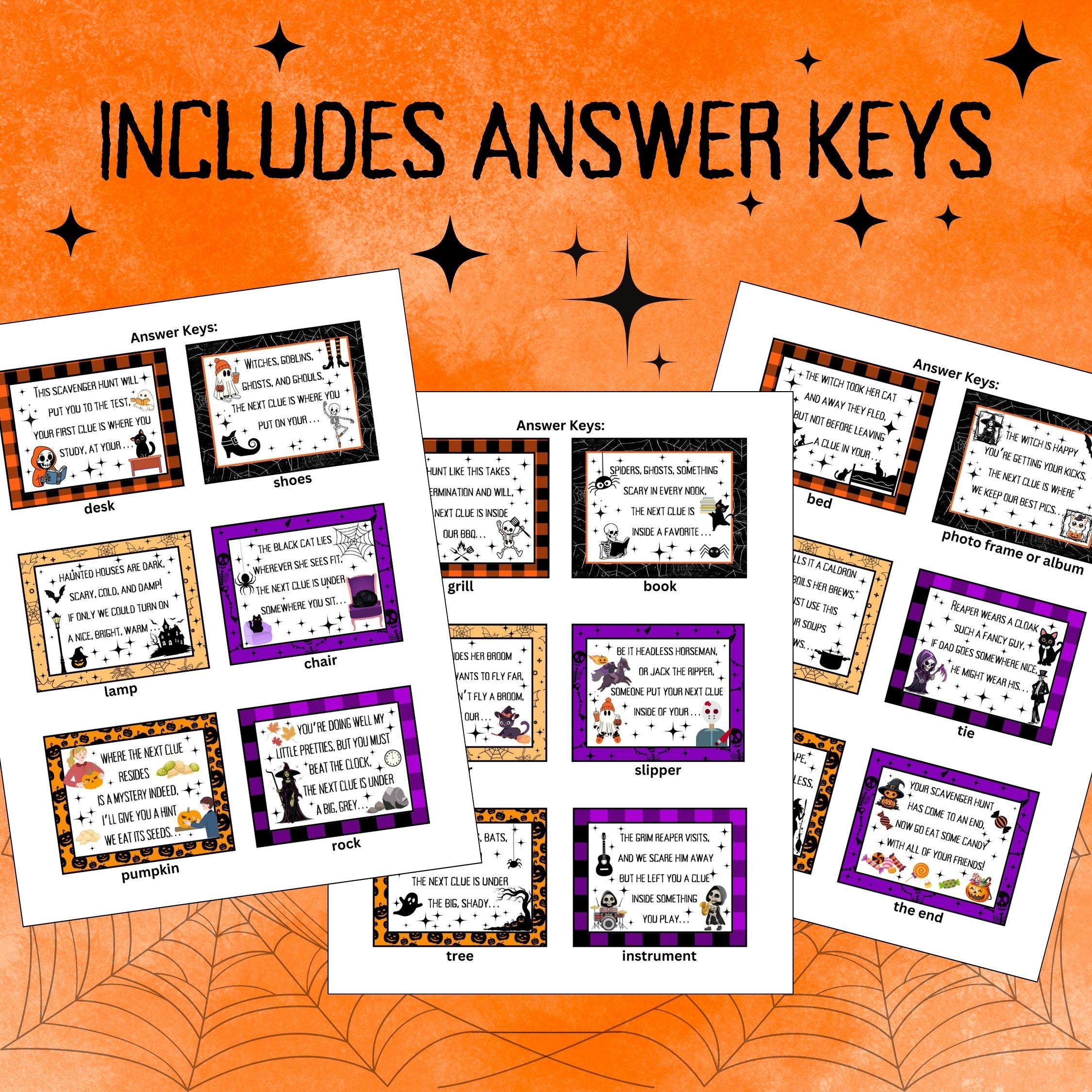 Halloween Scavenger Hunt for Kids Rhyming Crack the Code Treasure Hunt ...