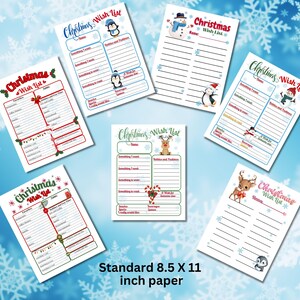 Printable Christmas Wishlists for Family Gift Planning (digital ...