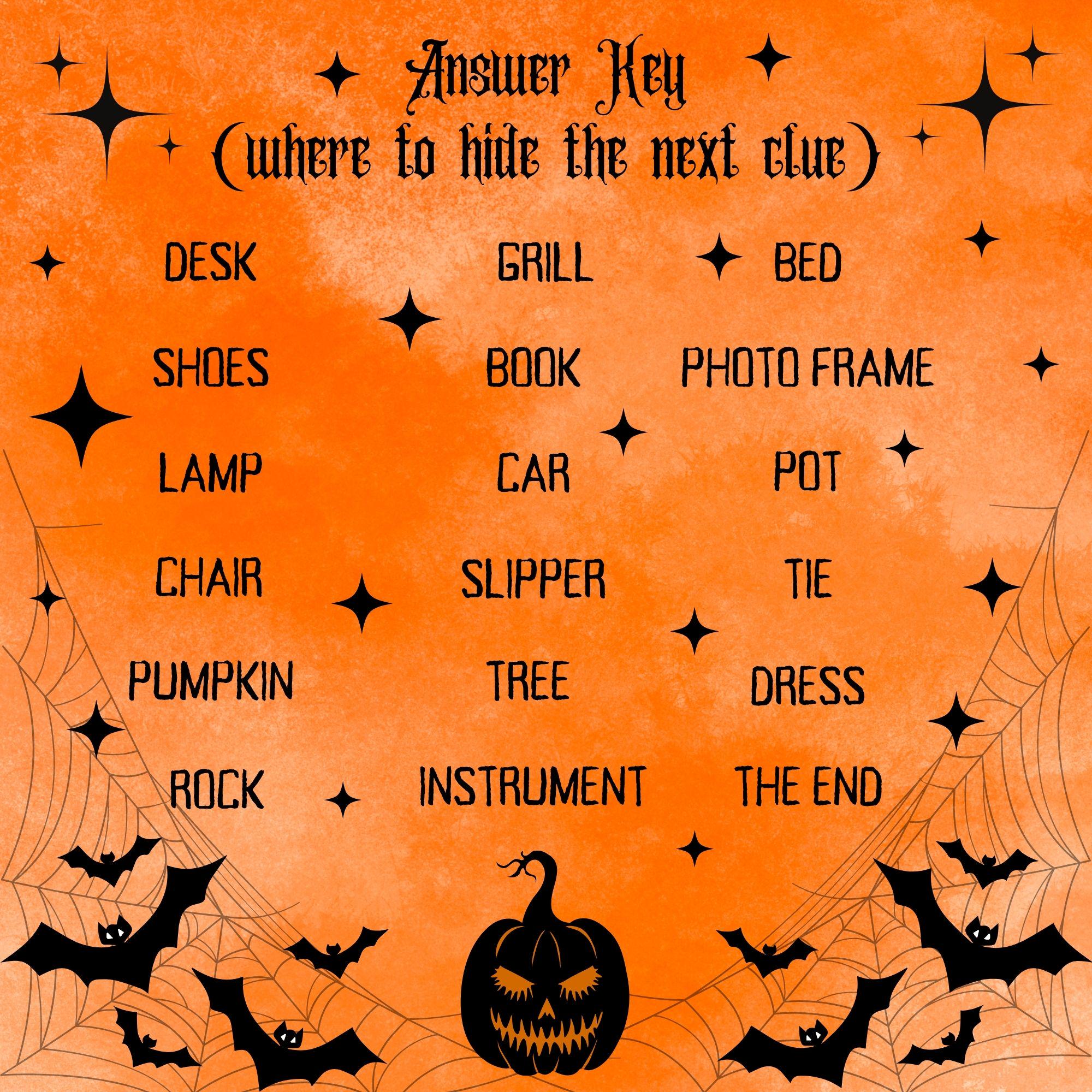 Halloween Scavenger Hunt for Kids Rhyming Crack the Code Treasure Hunt ...