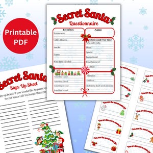 Secret Santa Questionnaire for Coworkers Office Party Employee Gift ...