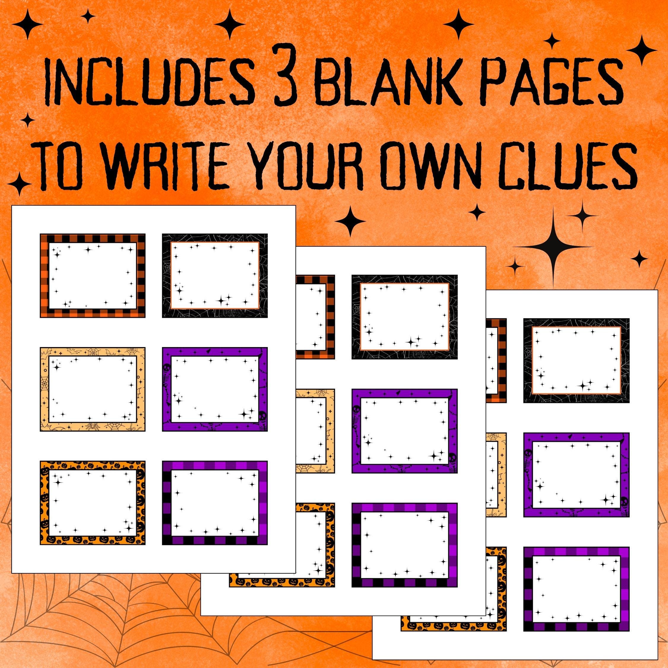 Halloween Scavenger Hunt for Kids Rhyming Crack the Code Treasure Hunt ...