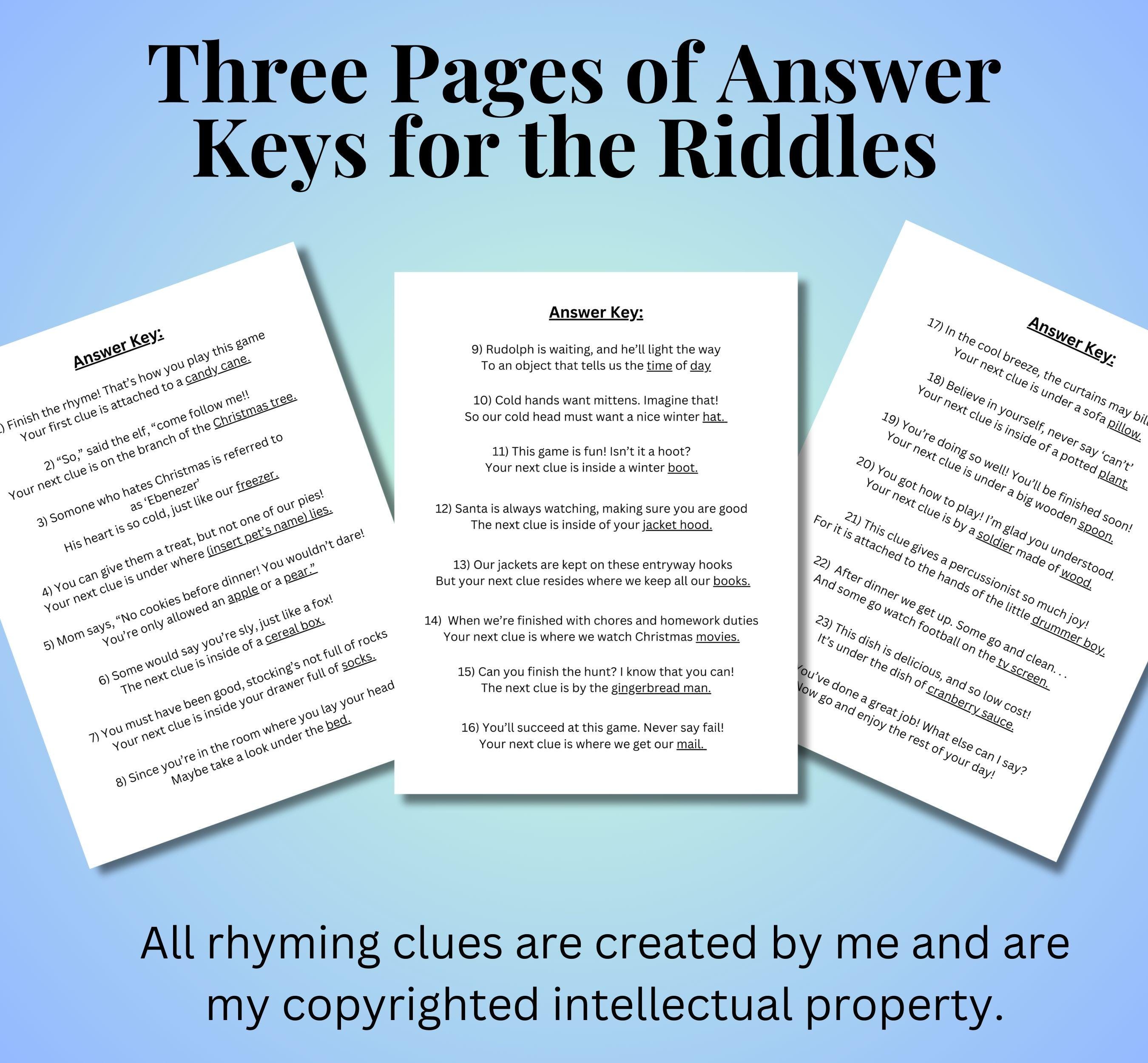 Christmas Scavenger Hunt for Kids Activity Games for the Holiday ...