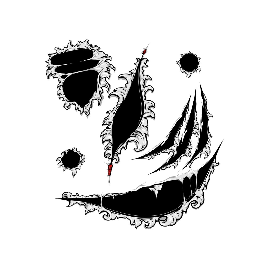 Scratch Wound Torn Curled Ripped Edge Jagged Claw Rage Talon | Etsy