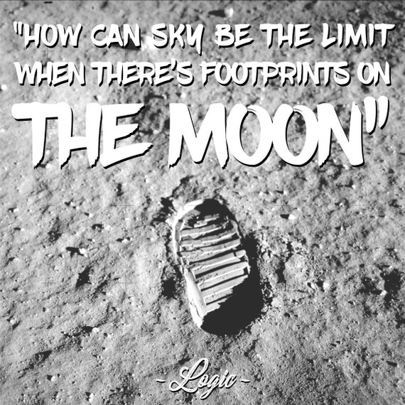 Moon Foot Print Logic Quote | Etsy