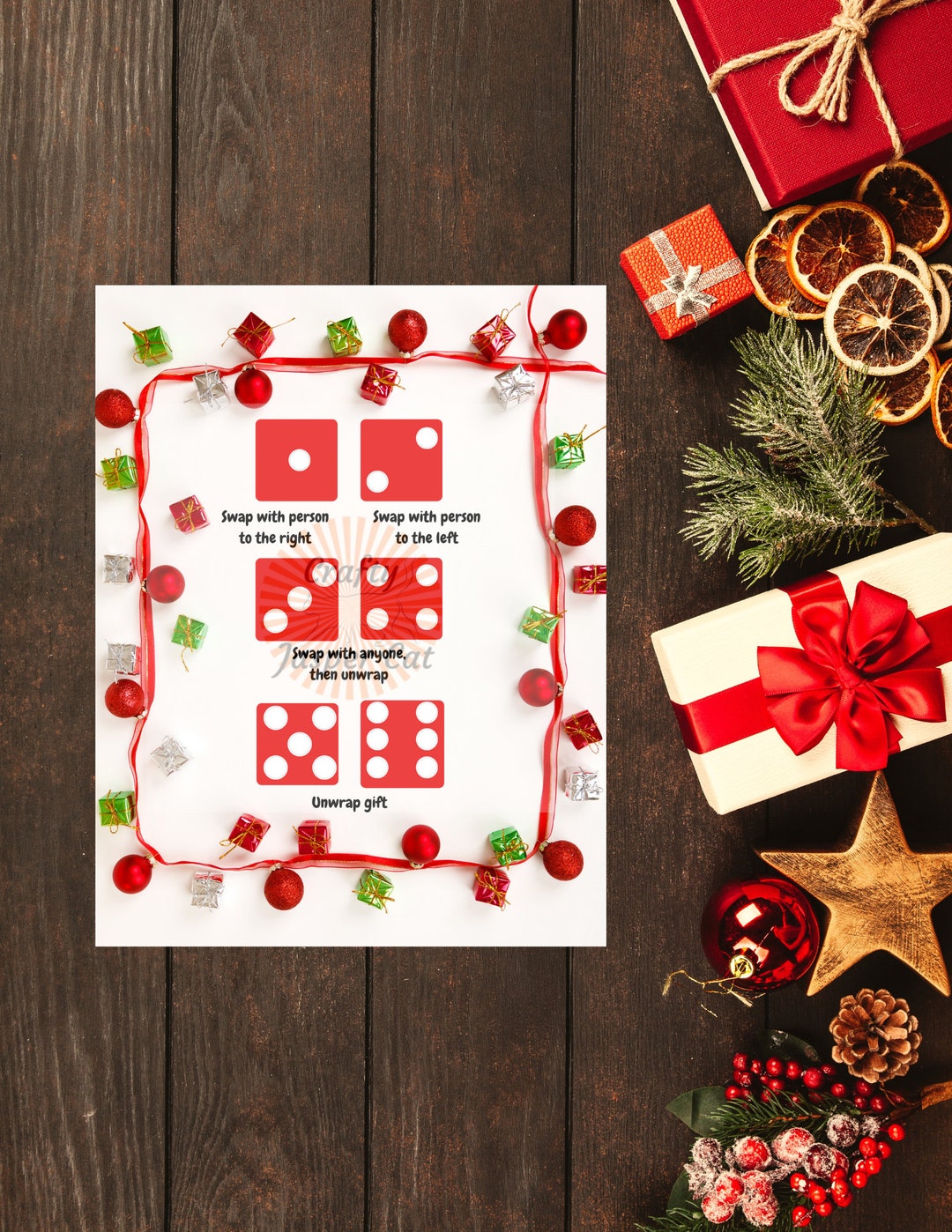 Dice Gift Exchange Game Christmas With Family and Friends Holiday Party ...