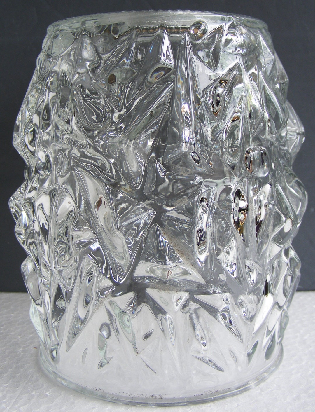 Vintage 1960's Pressed Glass Crystal Effect Light Shade - Etsy