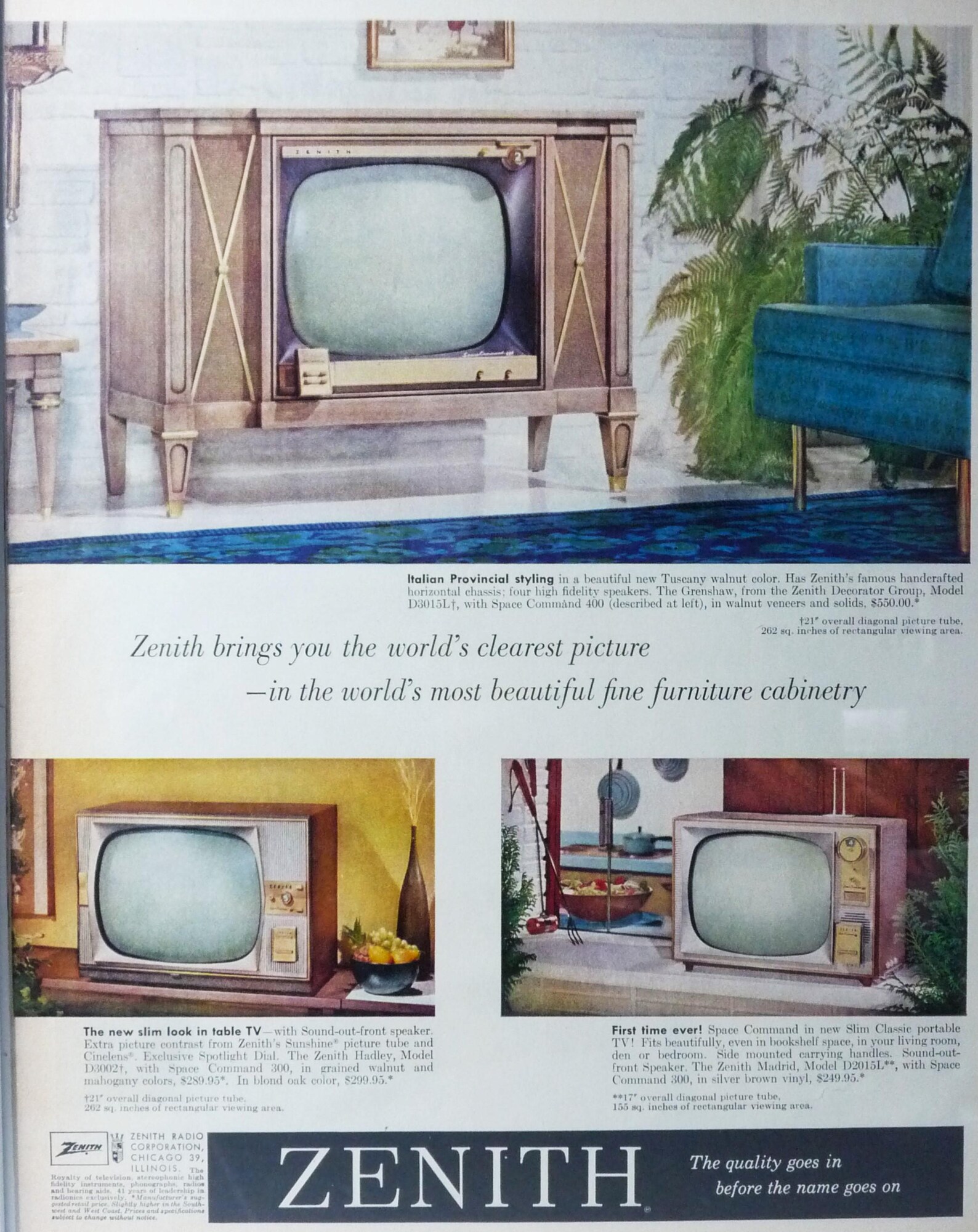 Vintage Rare Find, Framed Original Zenith Television Range Advertisment ...